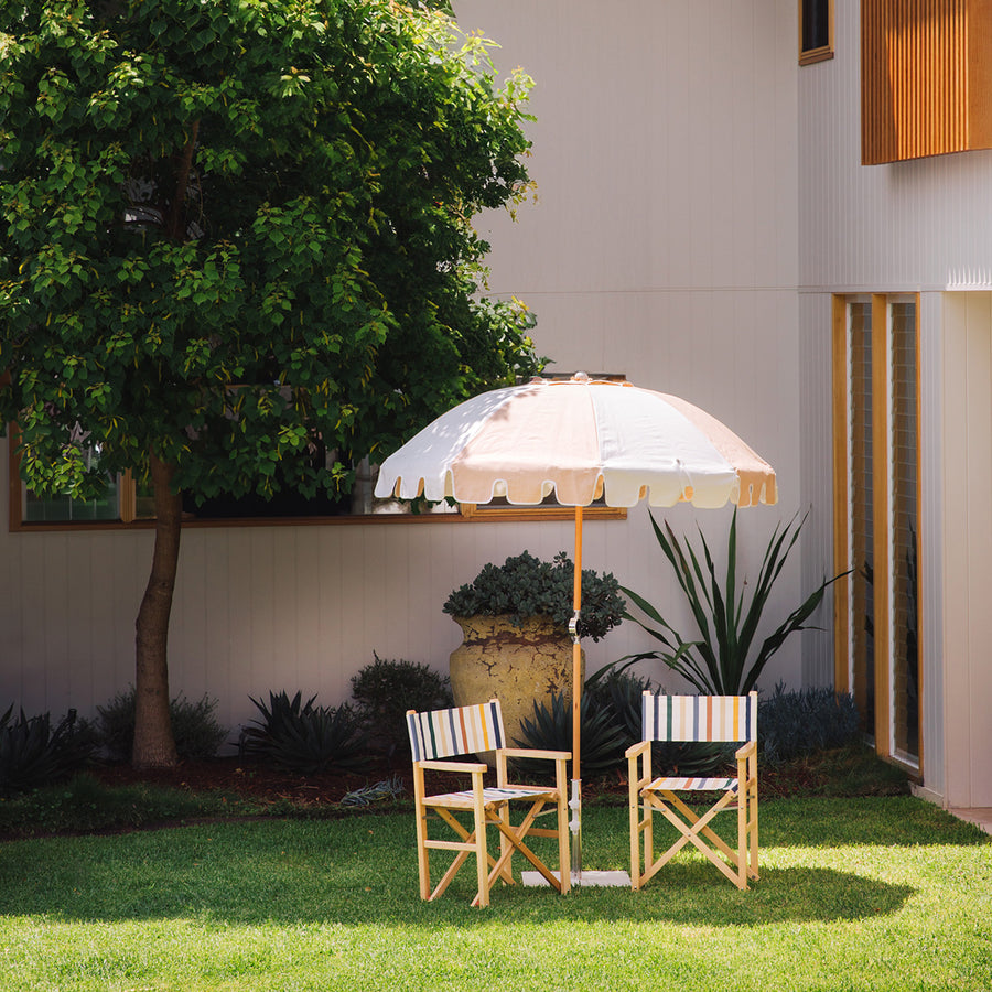 Luxury Parasol - Cava/White – Basil Bangs